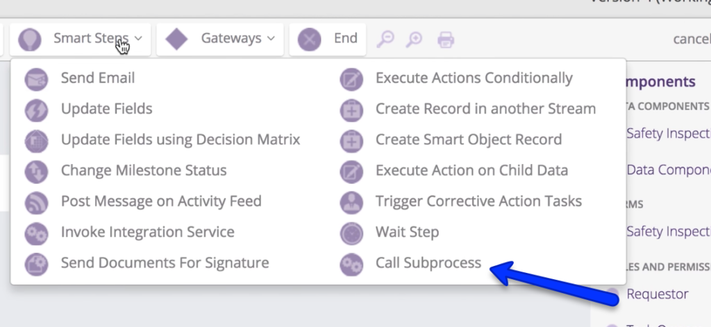 Creating Subprocesses to Update Previously Submitted Inspections