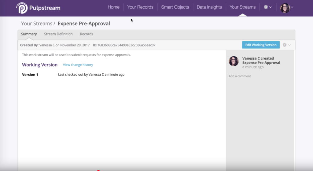 Create the Work Stream