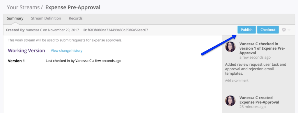 Create the Work Stream