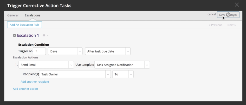 Triggering Corrective Actions